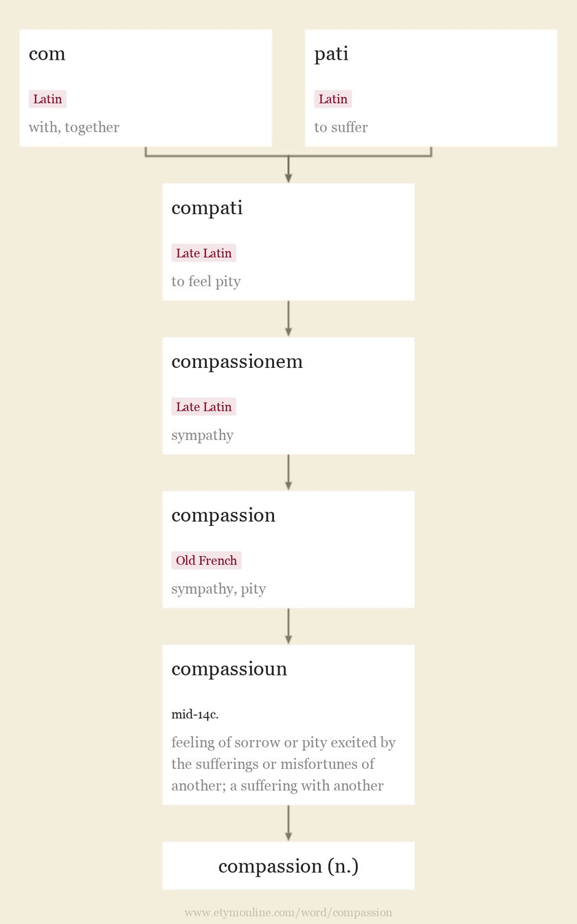 Compassion Etymology Origin And Meaning Of Compassion By Etymonline Compassion Etymology Origin And Meaning Of Compassion By Etymonline