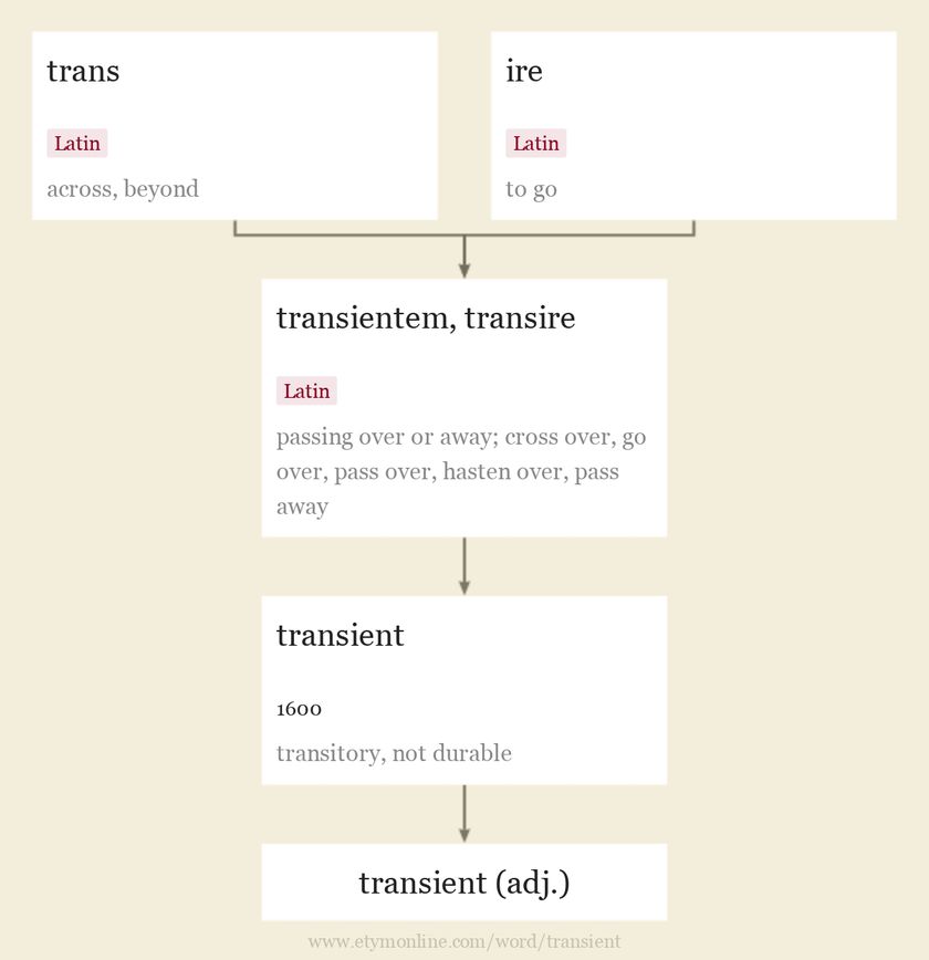 transient | Origin and meaning of transient by Online Etymology Dictionary